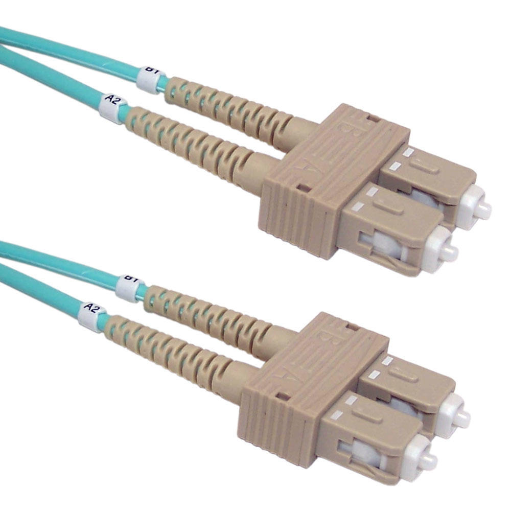 Multimode Duplex SC/SC 50 micron OM3 Aqua Fiber Cable - 2mm Jacket