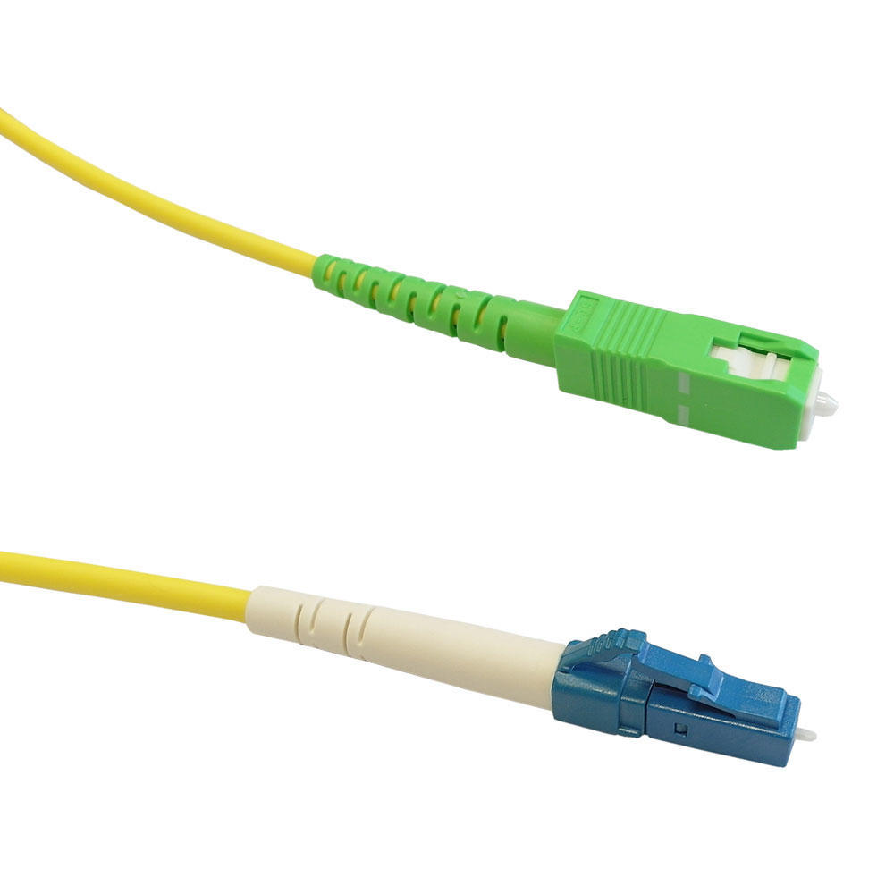 Singlemode Simplex LC/UPC to SC/APC 9 micron Fiber Cable - 3mm Jacket LSZH
