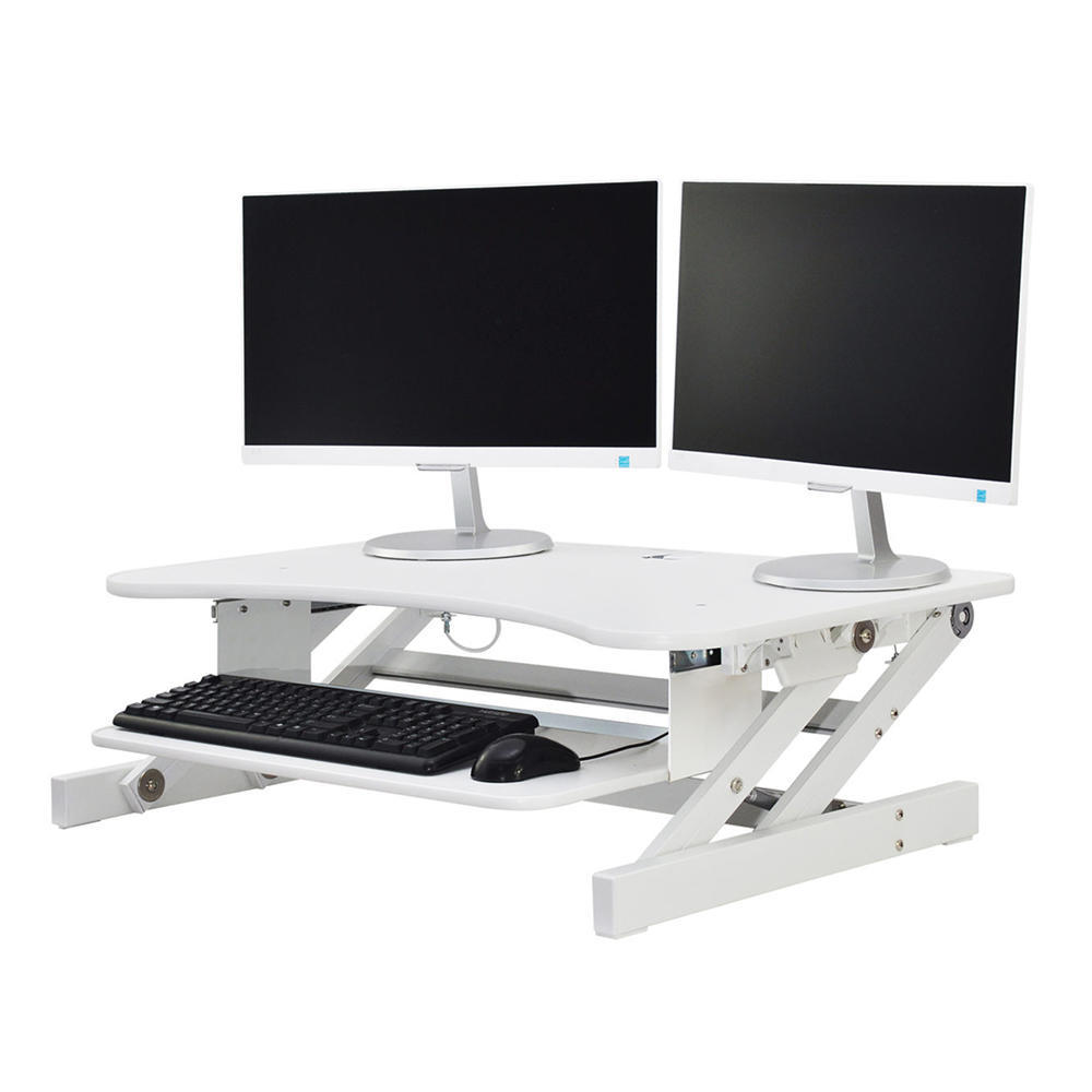 DADR Deluxe Sit To Stand Height Adjustable Desk Computer Riser, 37.4 ...