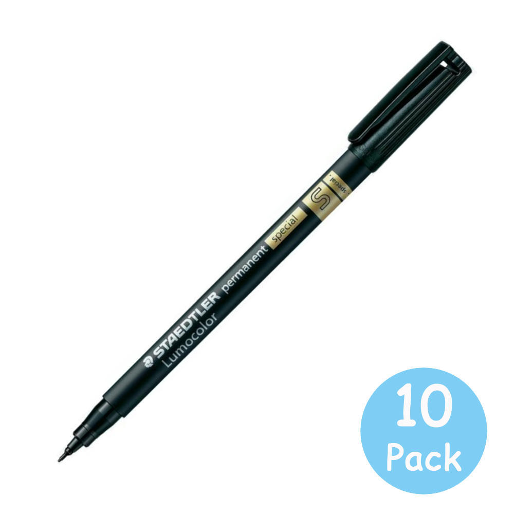 Staedtler® Lumocolor® Permanent Special 319 Marker Pen, Black, 10/Pack
