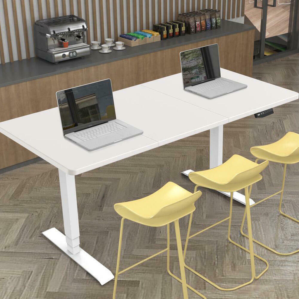 Electric Adjustable Standing Desk Frame - White -PrimeCables