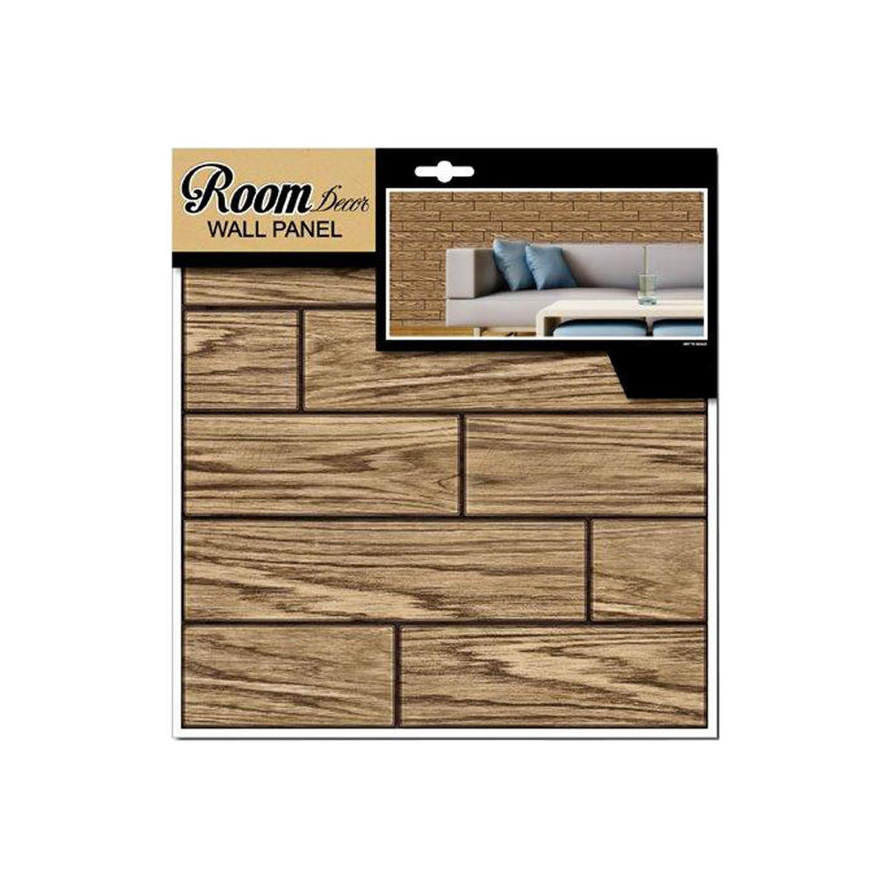 iDesign Wall Decals, 3D Tile, Walnut Woodgrain, 11.8x11.8"