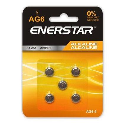 Enerstar Alkaline AG6 Cell Batteries 5/Pack
