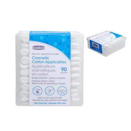 Dual-Tip Cosmetic Cotton Swabs Makeup Applicators, 90Pcs/Pack