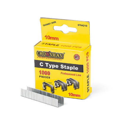 High Quality C Type Chisel Points Closing Staples, 1.2x10x10mm, 1000 Pieces