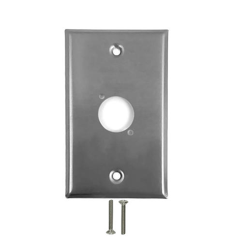 Single Gang 1-Port XLR Stainless Steel Wall Plate