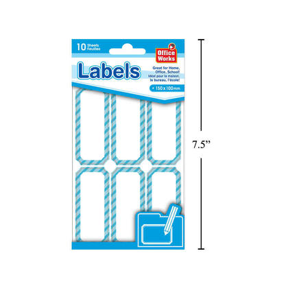 O.WKs. Multi-Purpose stickers, 10 Sheets, 6 labels/sheet, 150 x 100mm