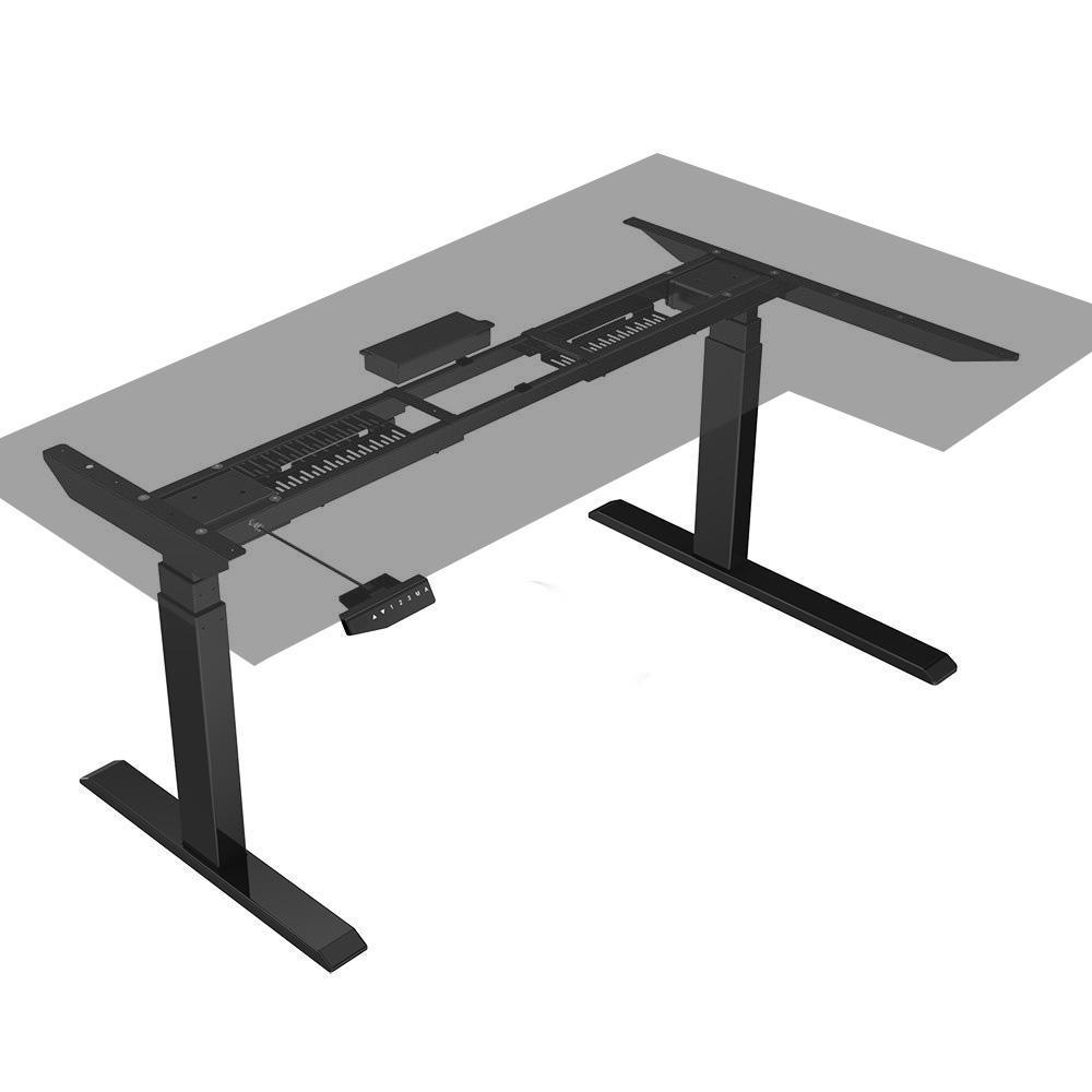 Height Adjustable L-Shaped Standing Desk Frame - PrimeCables
