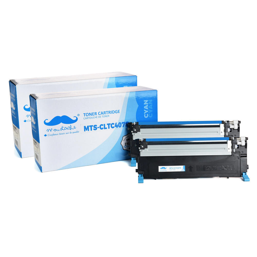 Samsung CLT-C407S cartouche de toner compatible cyan - Moustache®