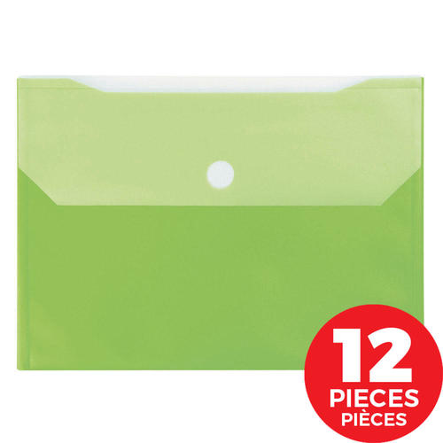 Winnable Double Pocket Poly Envelope for Document, 8 1/2" x 11", 12/Pack