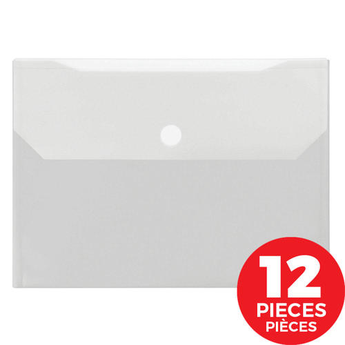 Winnable Double Pocket Poly Envelope for Document, 8 1/2" x 11", 12/Pack