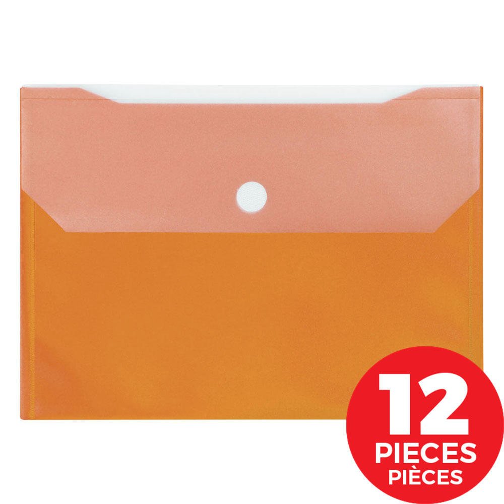 Winnable Double Pocket Poly Envelope for Document, 8 1/2" x 11", 12/Pack