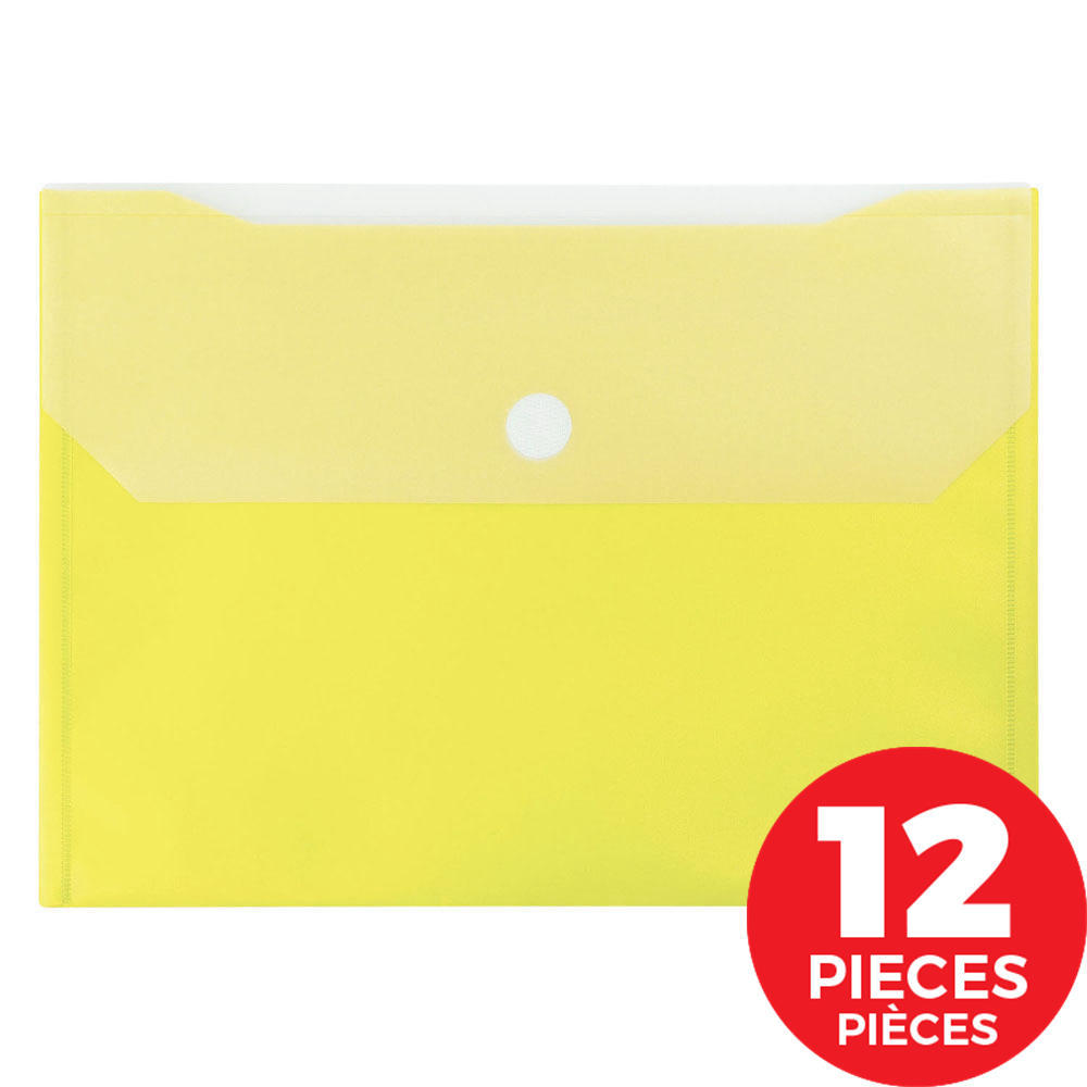 Winnable Double Pocket Poly Envelope for Document, 8 1/2" x 11", 12/Pack