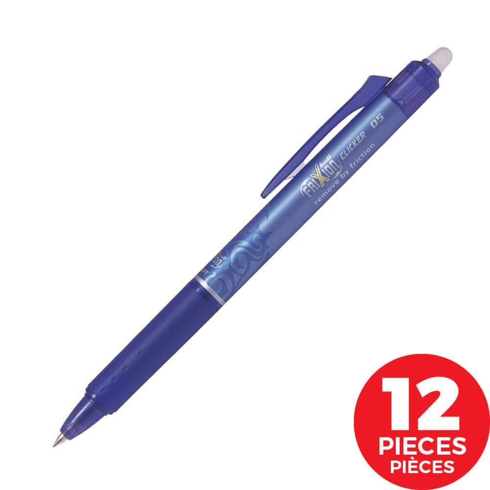 Pilot FriXion® Clicker Retractable Erasable Rolling Ballpoint Pen, 12/Pack