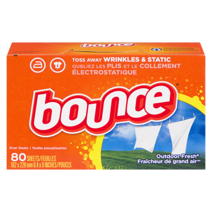 Bounce®DRYER SHEETS, OUTDOOR FRESH 80 Sheets/Pack