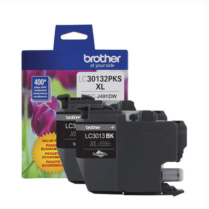 Brother LC30132PKS Black Ink Cartridge, High Yield, 2/Pack