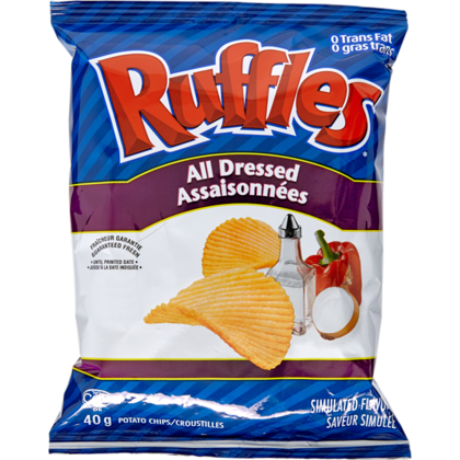 Ruffles Potato Chips, All Dressed flavor 48 bags*40g 1Case