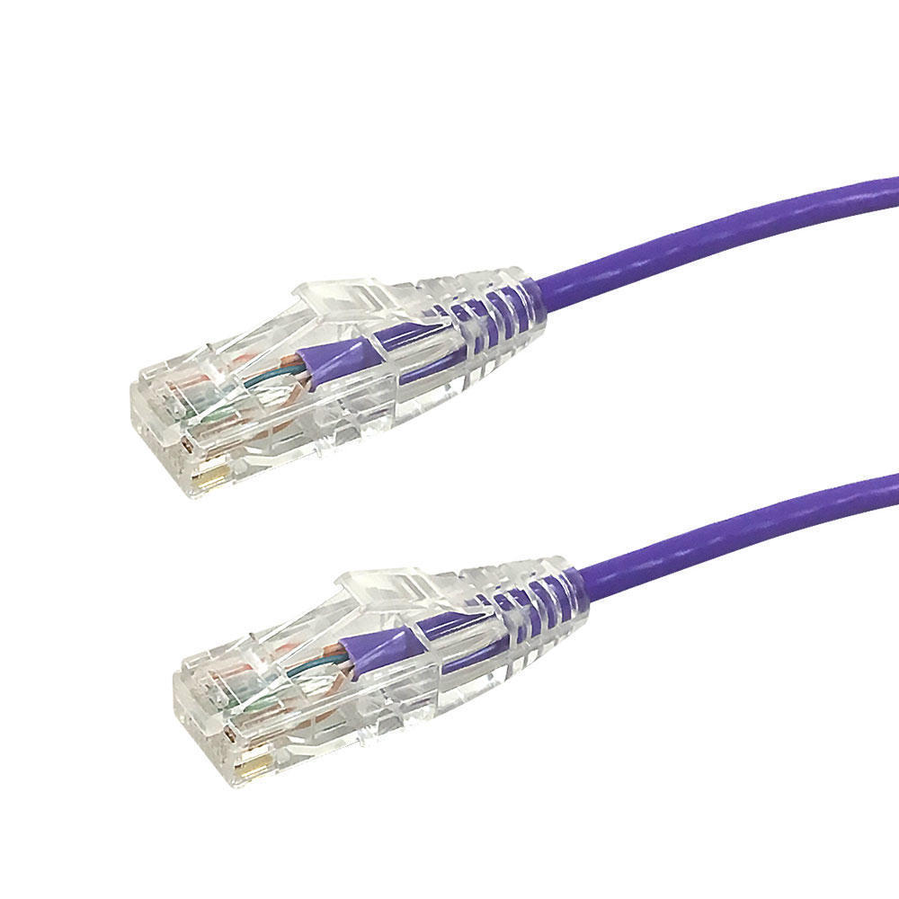 Cat6A UTP 28AWG 10GB Ultra -Thin Patch Ethernet Cables - Purple
