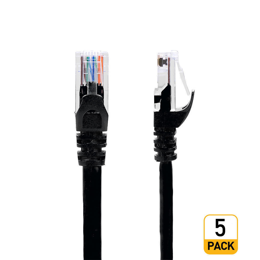 Cat6 24AWG Snagless UTP PVC Ethernet Network Patch Cable, Black ...