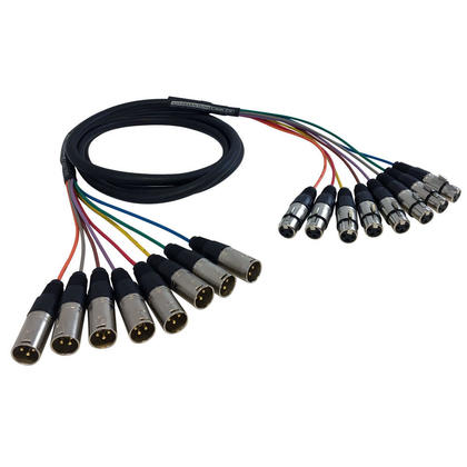 Premium XLR Male to XLR Female Balanced Analog 8-Channel Snake Cable