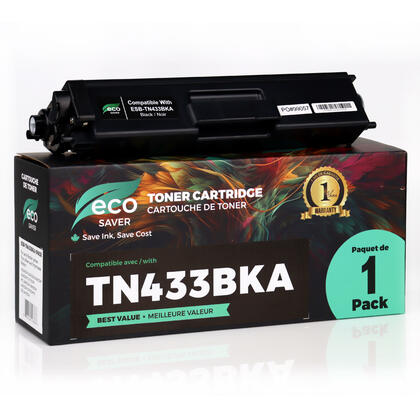 Brother TN433BK Compatible Black Toner Cartridge High Yield - Eco-Saver