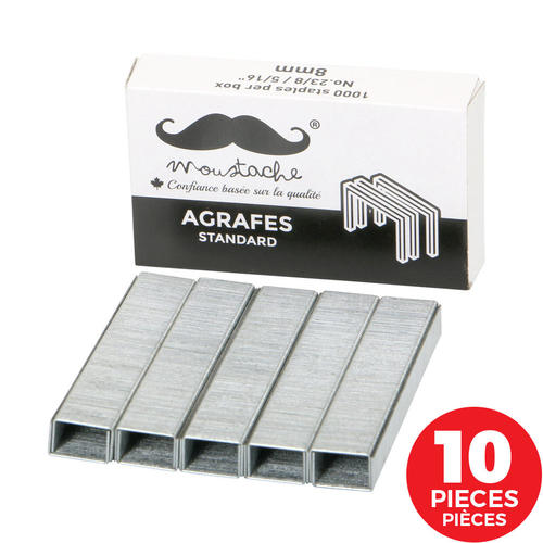 Moustache Standard Staples - 1000 Count/Box - 10 Packs