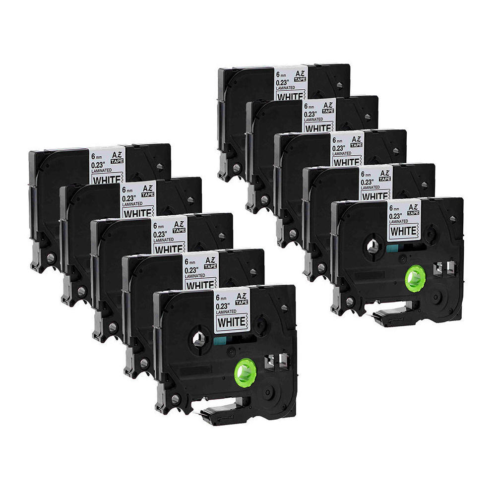 Brother TZe-211 Label Tape, 6mm (0.23"), Black on White, Compatible