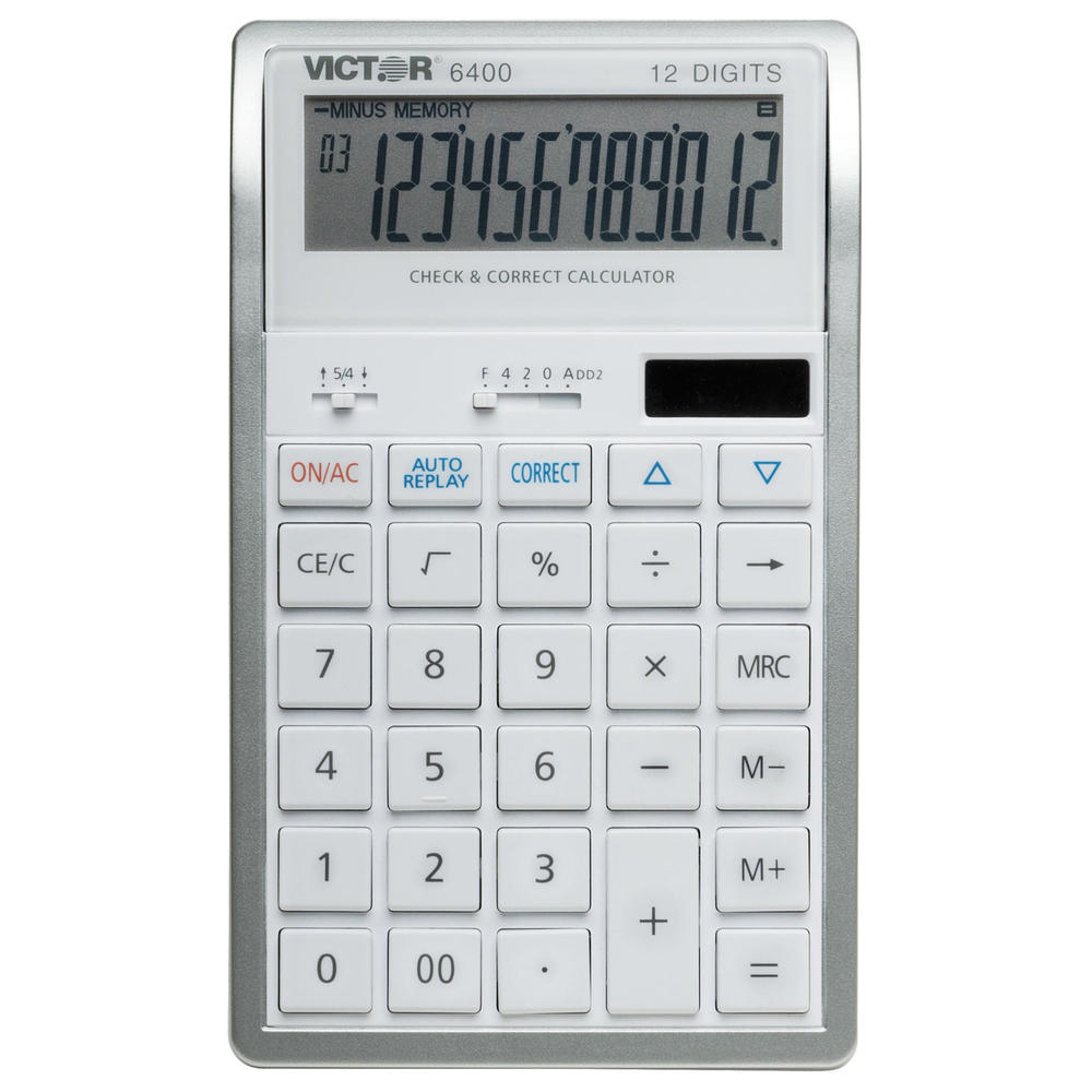 Victor 6400 12 Digit Professional Desktop Calculator Large LCD Tilt