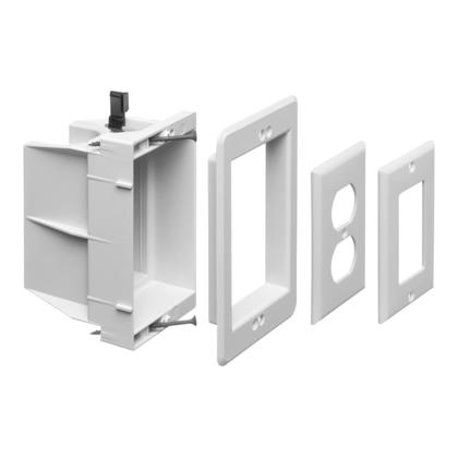 Recessed Box - Enclosed Back for A/V or Power - White