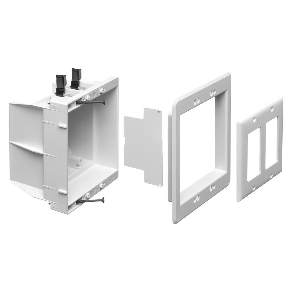 Recessed Box - Enclosed Back for A/V or Power - White