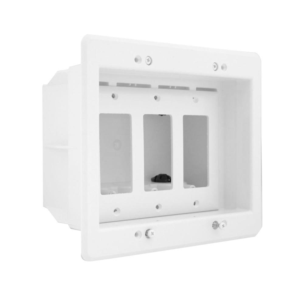 Recessed Box - Enclosed Back for A/V or Power - White