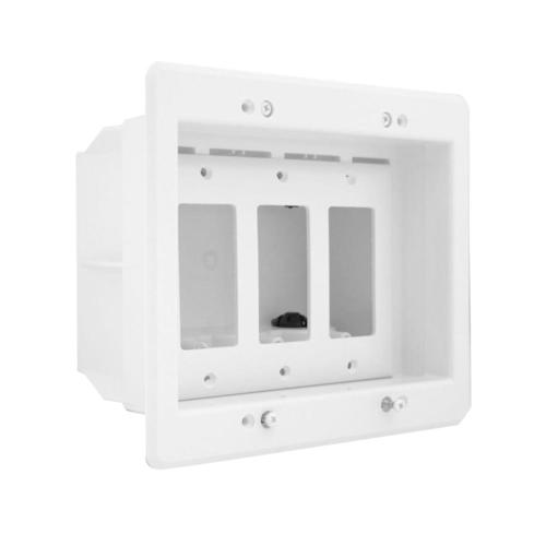 Recessed Box - Enclosed Back for A/V or Power - White