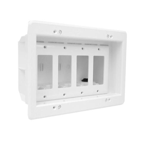 Recessed Box - Enclosed Back for A/V or Power - White