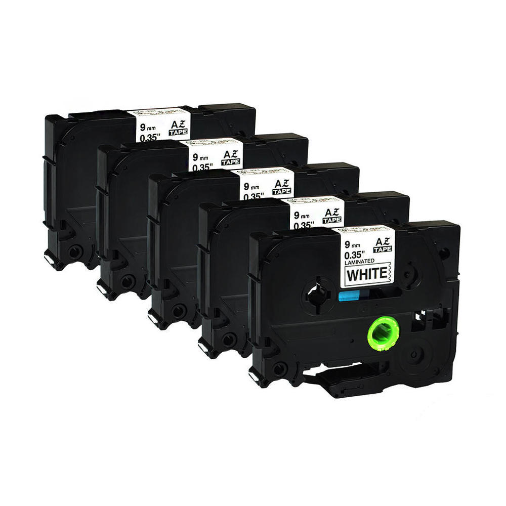 Brother TZe-221 Label Tape, 9mm (0.35"), Black on White, Compatible