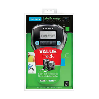 DYMO LabelManager 160 Handheld Label Maker, Bundled with 2 D1 Tapes