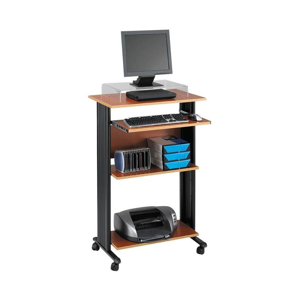 Safco MUV Fixed Height Stand Up Workstation Cherry