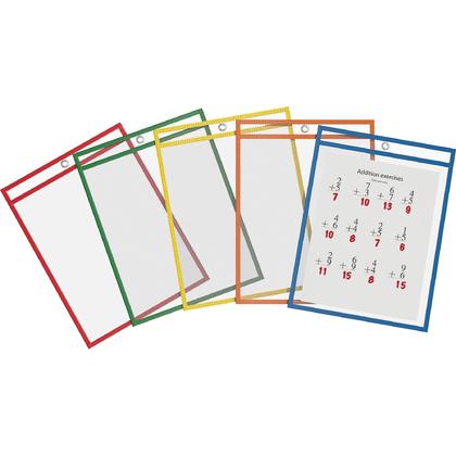QuickFit® Educational Dry Erase Pockets, 9" x 12", 10/Pack, Assorted ...