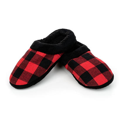 Buffalo Plaid Cozy Slippers with Sherpa Lining