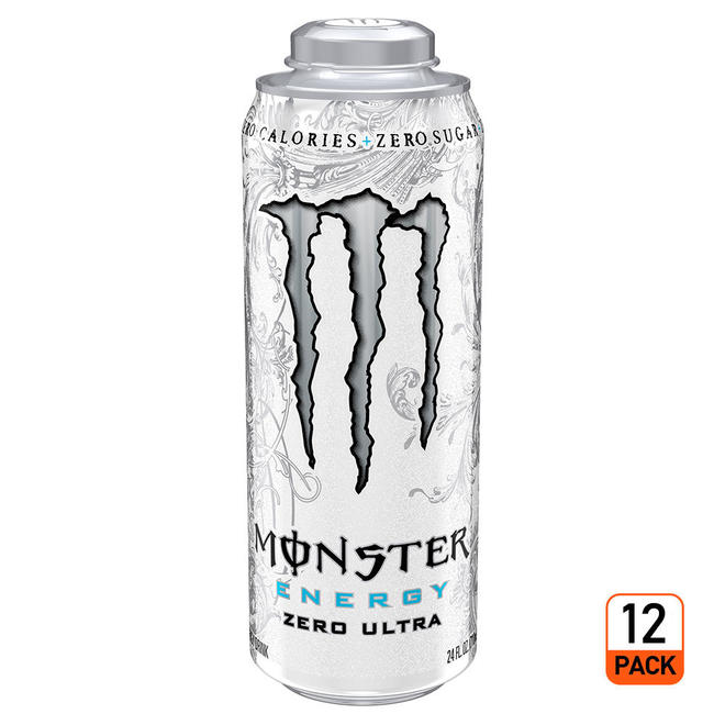 Monster boisson énergisante zéro ultra blanc, 710 ml, 12 / paquet