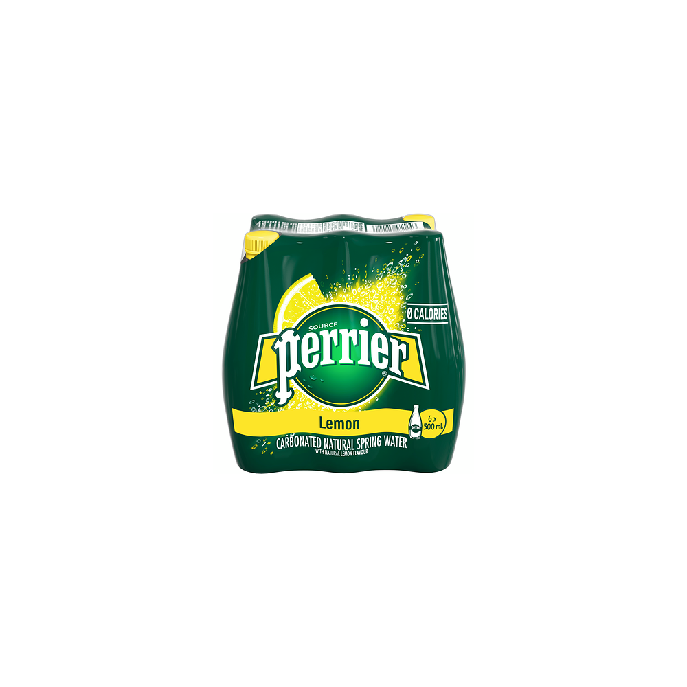 Perrier Carbonated Natural Spring Water Lemon Case 6x500mL