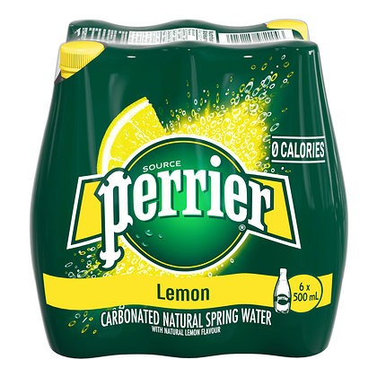 Perrier Carbonated Natural Spring Water Lemon Case 6x500mL