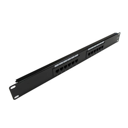 12-Port CAT6 Patch Panel, 19" Rackmount 1U 110 Punch-Down