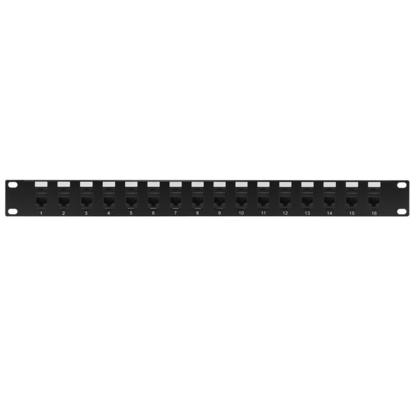 16 Port CAT6 Patch Panel, 19" Rackmount 1U Pass-Through