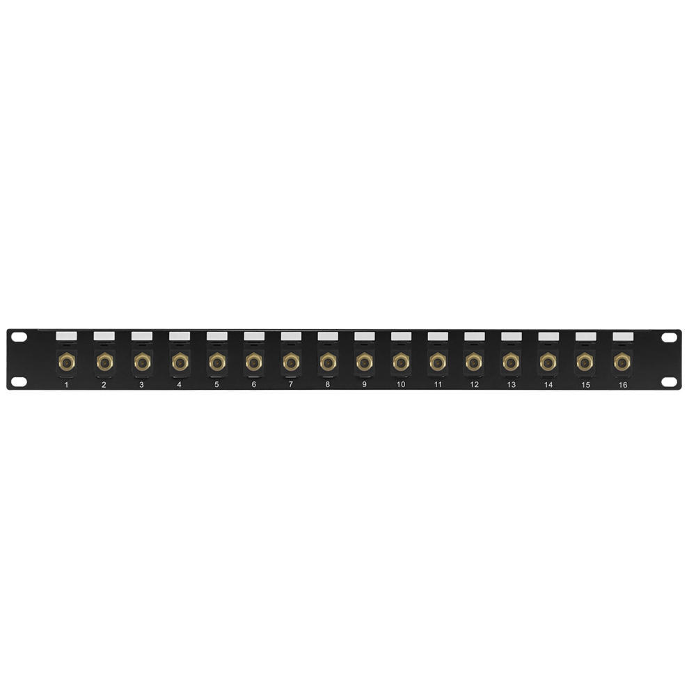 16 port F-Type Patch Panel, 19 inch Rackmount 1U