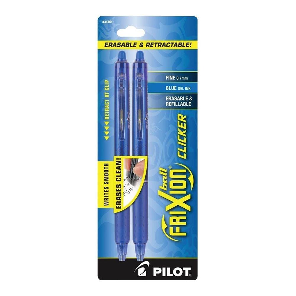 Pilot FriXion® Clicker Retractable Erasable Rolling Ballpoint Pen, 2/Pack