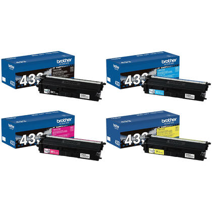 Brother TN433 Original Toner Cartridge Combo - BK/C/M/Y