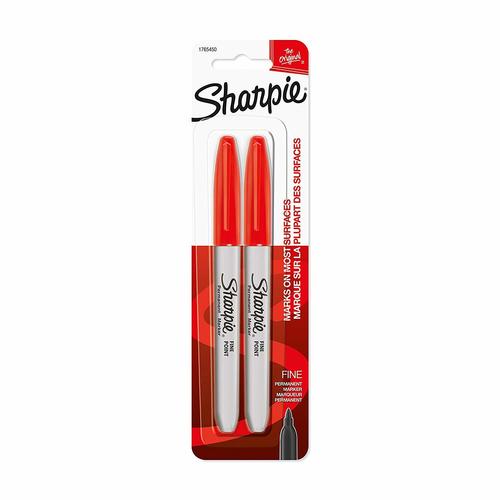 Sharpie® Fine Point Marqueurs Permanents, 2 / Paquet, Noir / Rouge