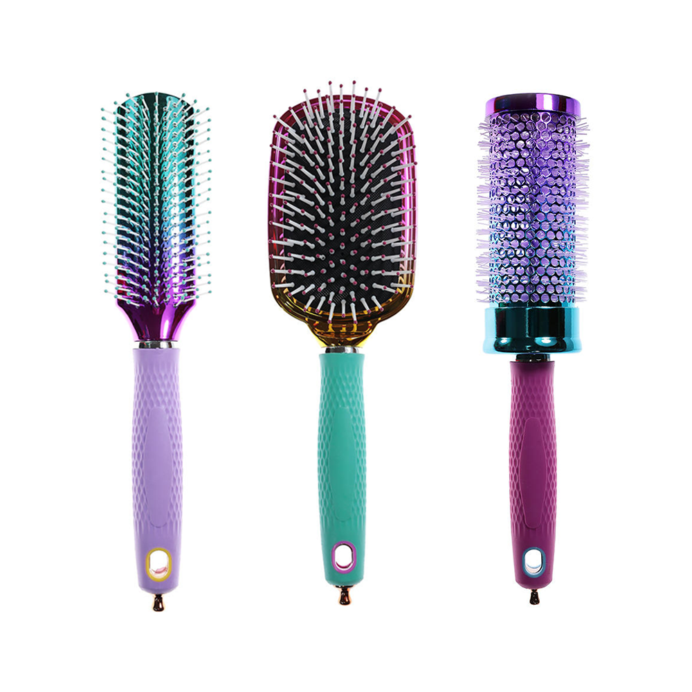 3 Pcs Hair Brush Combo Set for Women and Girls Tricolor- LIVINGbasics®