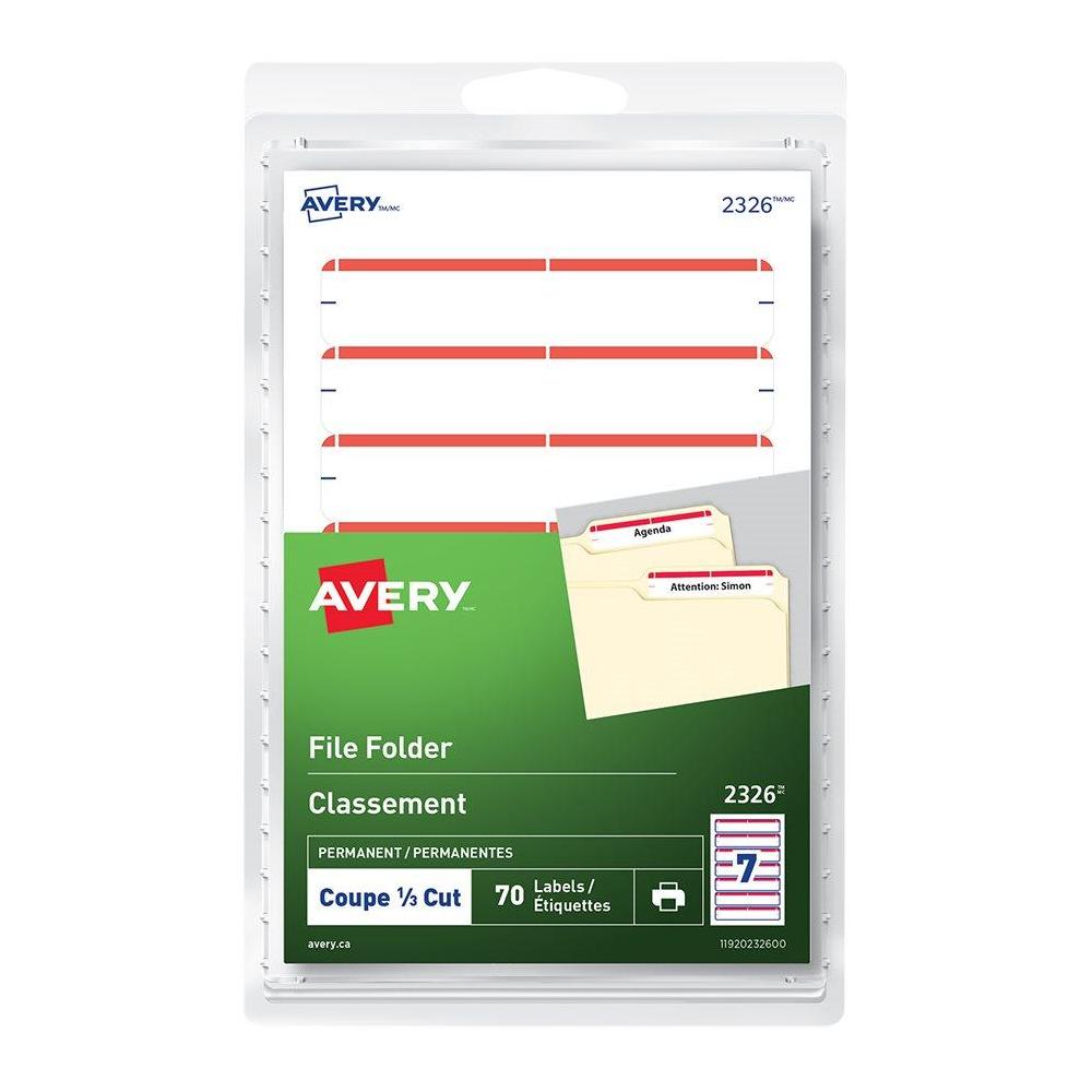 Avery® Laser / Inkjet File Folder Labels - Multi Colors