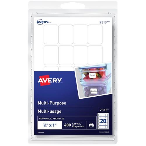 Avery® Multi-Use Removable Laser/Inkjet Labels, Rectangular - 3/4 x 1 ...